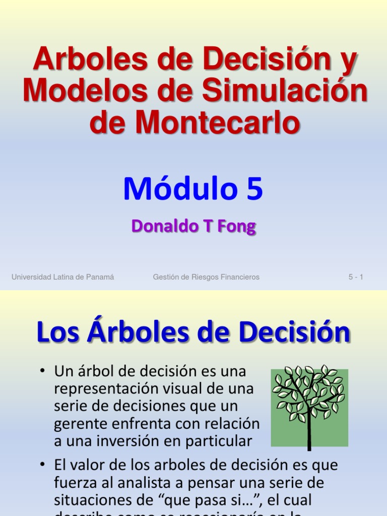 Modulo 5 - Los Arboles de Decisión y Modelos de Simulación | PDF | Simulación | Probabilidad