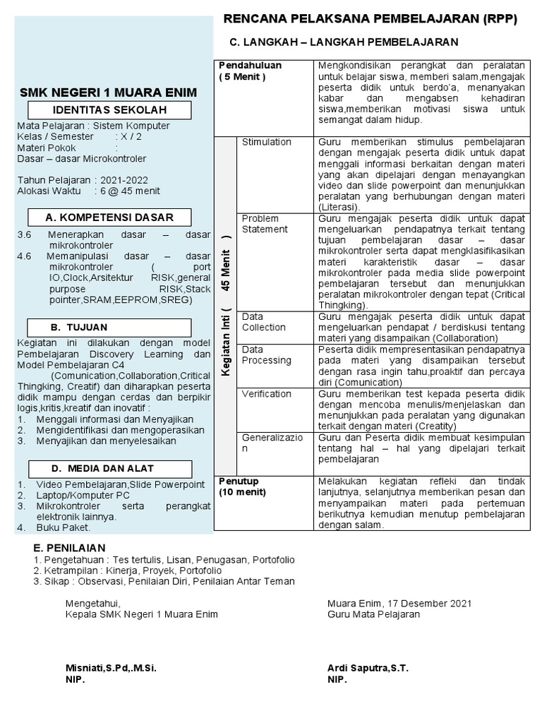 3.6 RPP Sistem Komputer | PDF