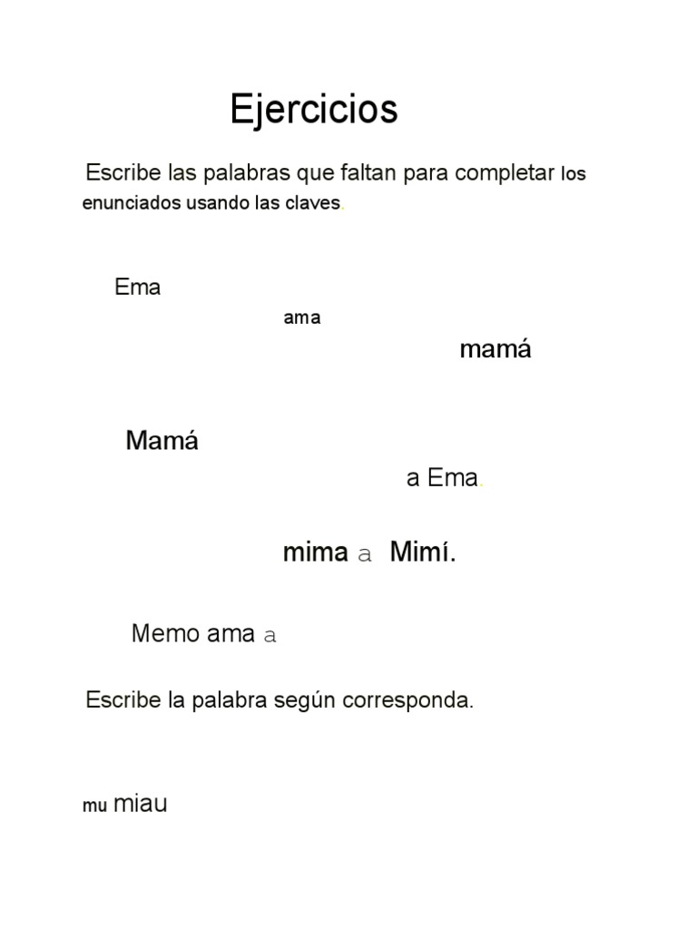 40 Ejercicios De Lectoescritura Para Primaria Pdf