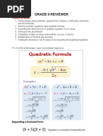 Math 9 Quarter 4 Reviewer | PDF