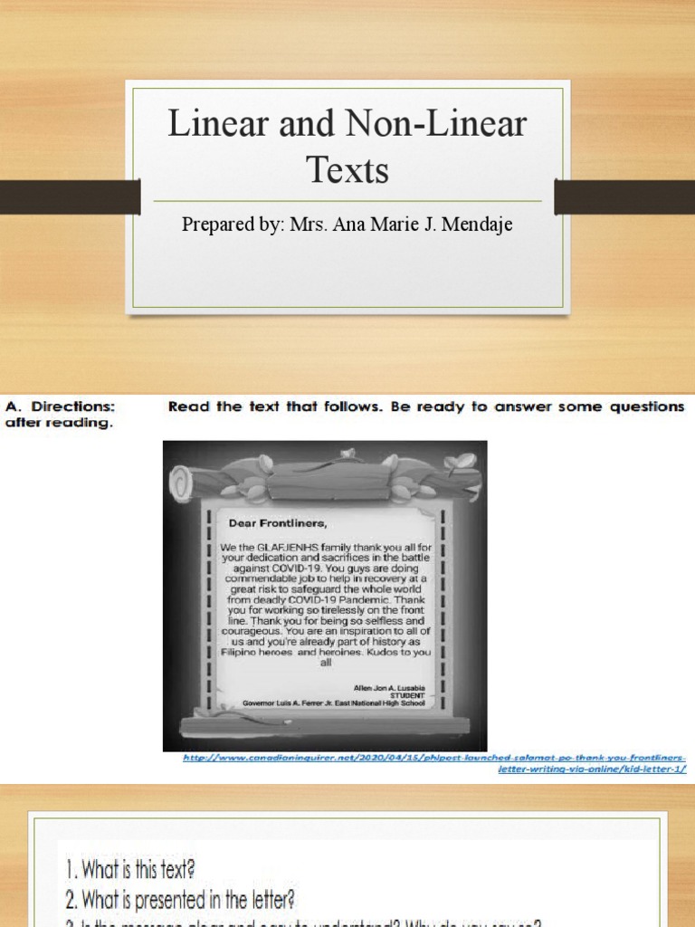 Linear and Non-Linear Texts | PDF