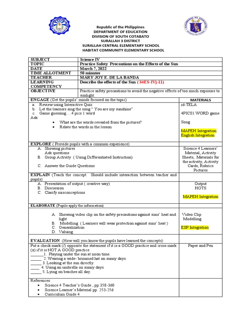 Cot - DLP - Science 4 | PDF | Learning | Differentiated Instruction