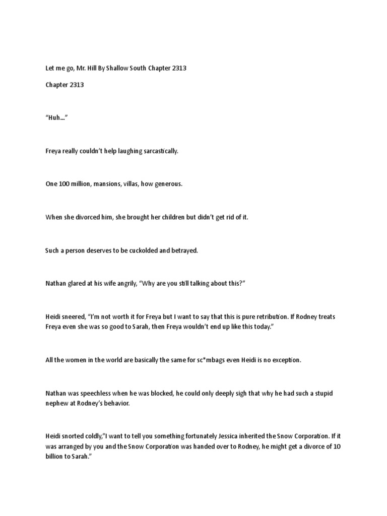 Let Me Go Mr. Hill Novel by Shallow South 213 214 | PDF