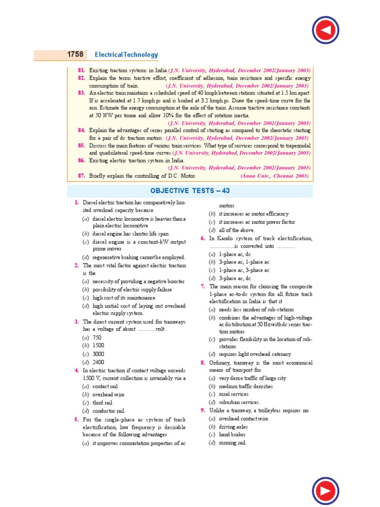 MCQ Book | PDF | Electric Motor | Locomotives