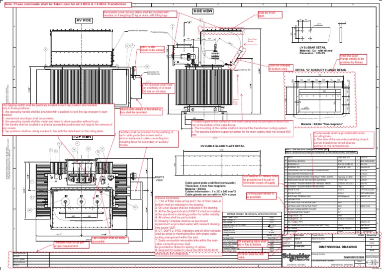 DIM100D232269 - 2MVA - GA Comment | PDF | Transformer | Electrical ...