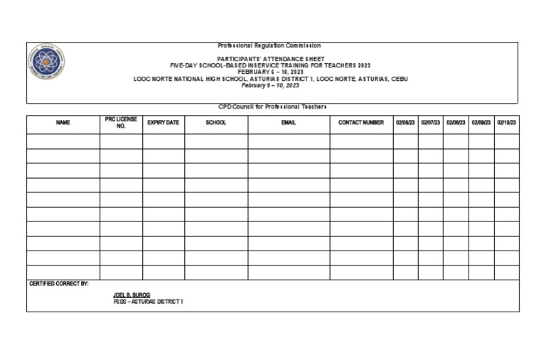 PRC Attendance Part | PDF