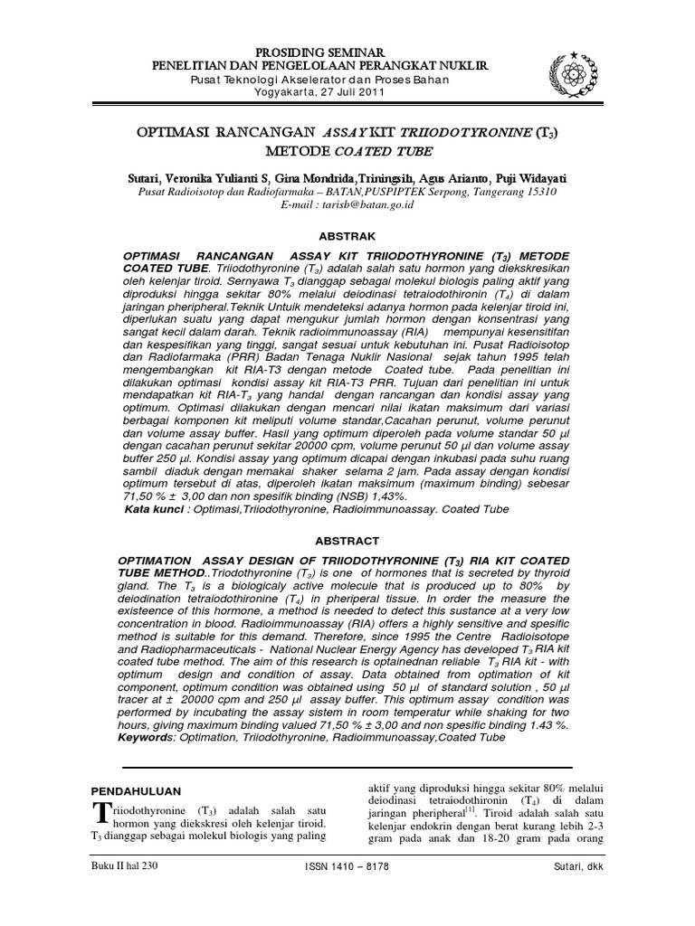 K35 Sutari - Optimasi Rancangan Assay Kit Triiodotyronine (T3) Metode ...