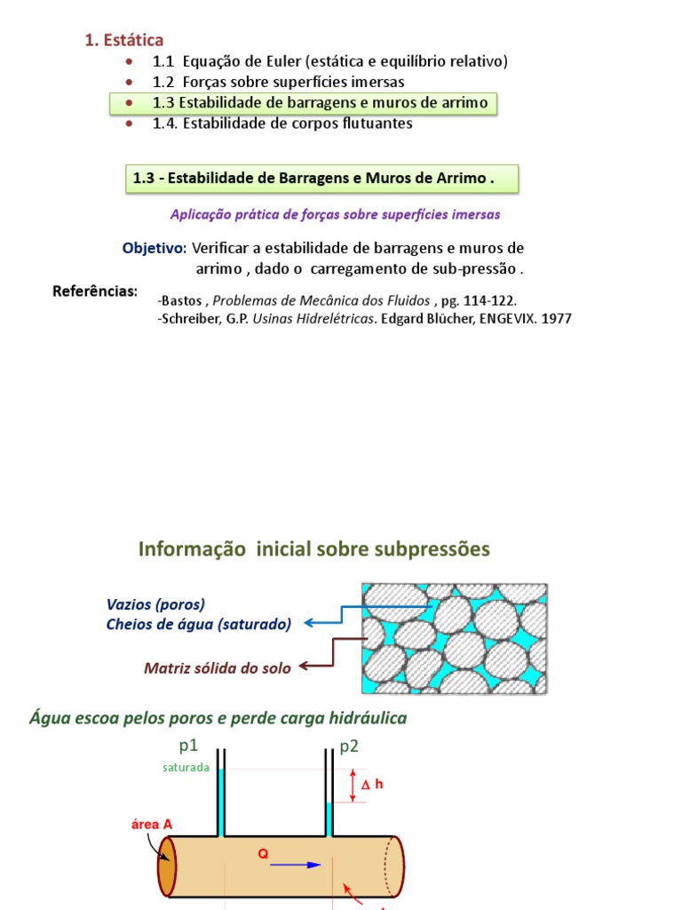 (2 SLIDE) Estabilidade Barragem | PDF | Solo | Materiais