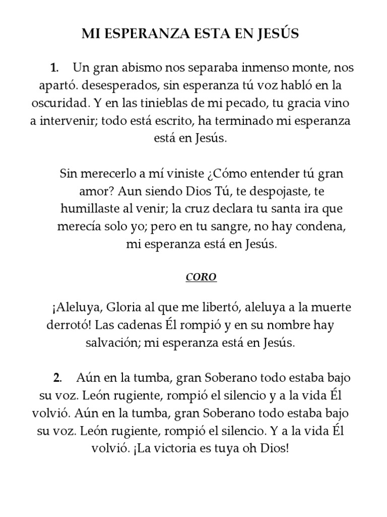 Mi Esperanza Esta en Jesús | PDF