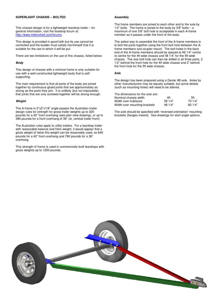 Chassis Superlight 4ft Bolted | Download Free PDF | Trailer (Vehicle ...