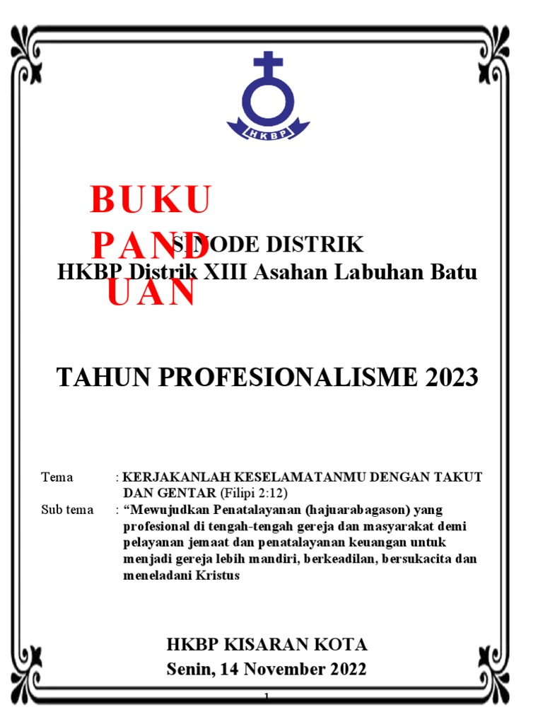 BUKU PANDUAN Sinode Distrik Lengkap | PDF BUKU PANDUAN Sinode Distrik Lengkap | PDF