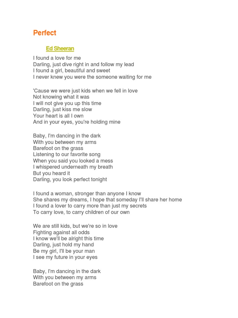 Perfect: Ed Sheeran | PDF