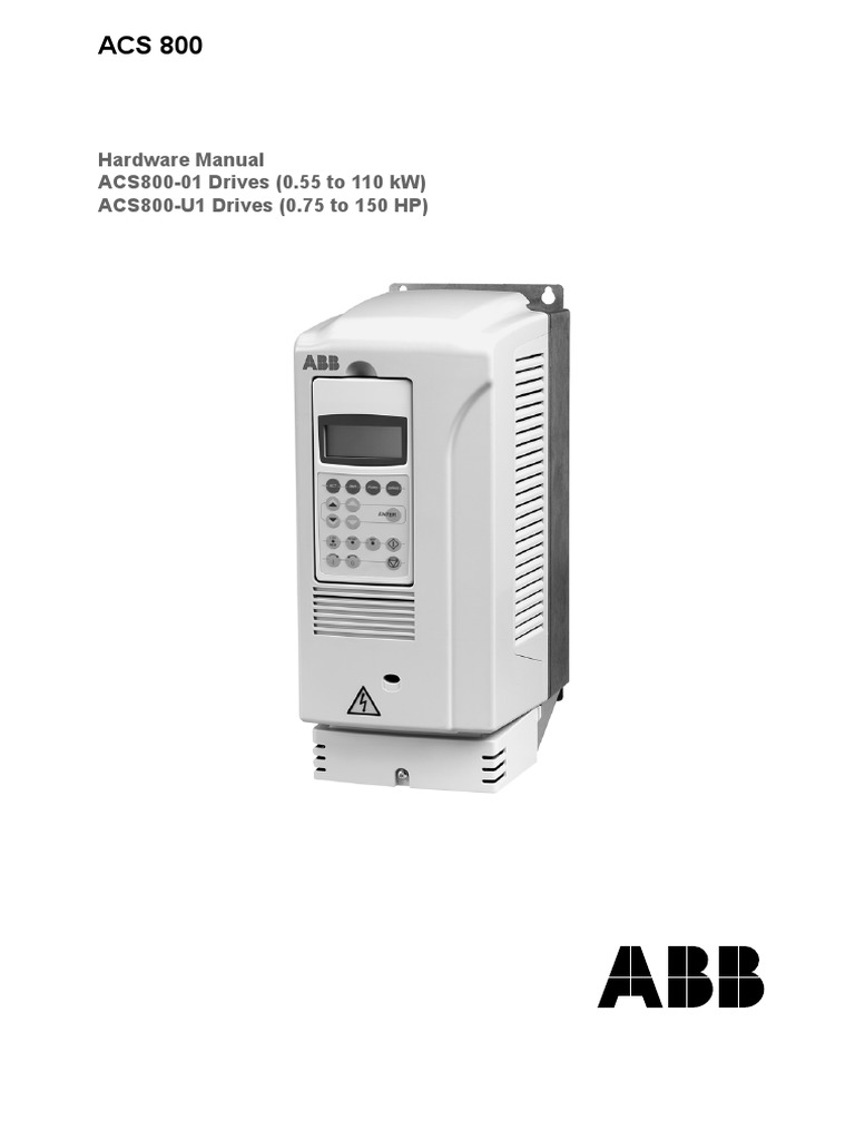 ACS 800-01 (0.55 To 110kW) U1 (0.75 To 150HP) Drives Hardware Manual ...