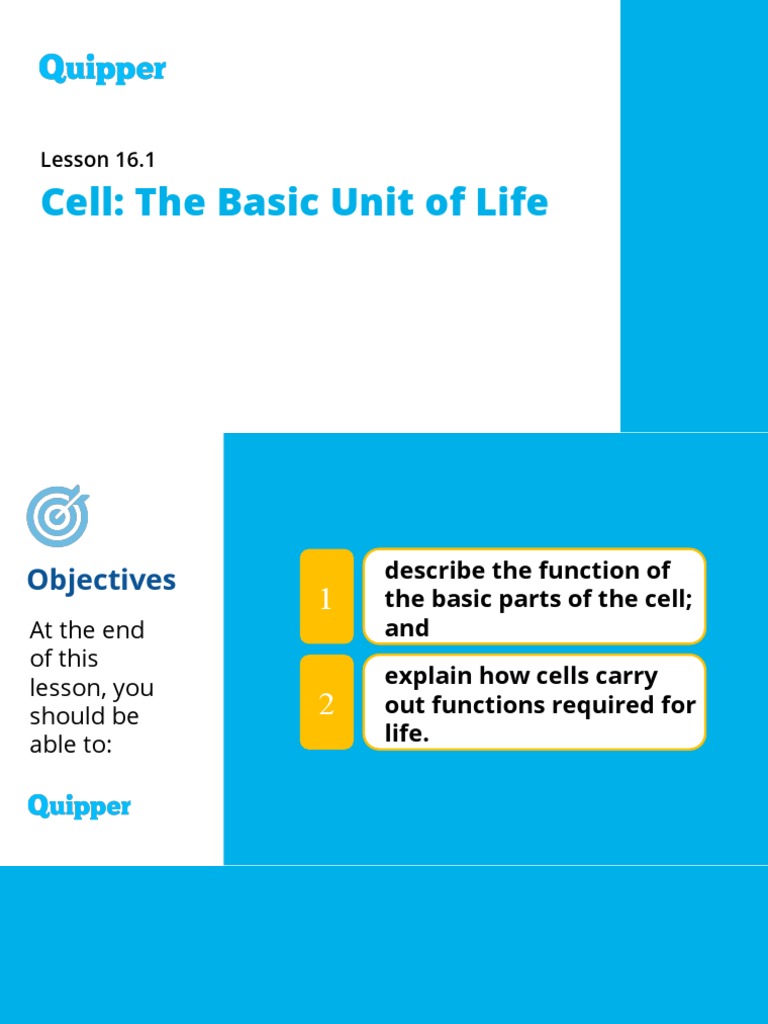 Earth and Life Science SHS 16.1 Cell The Basic Unit of Life | PDF | Cell (Biology) | Organelle