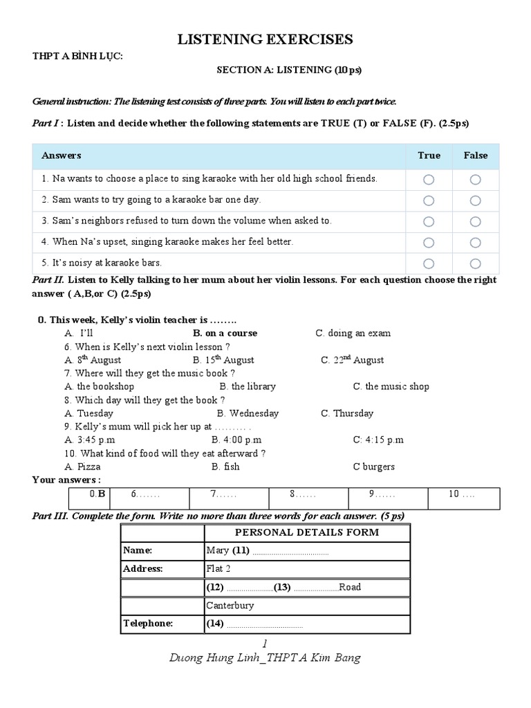 Listening Test for Vietnamese Students | PDF | Santa Claus | Thomas Edison