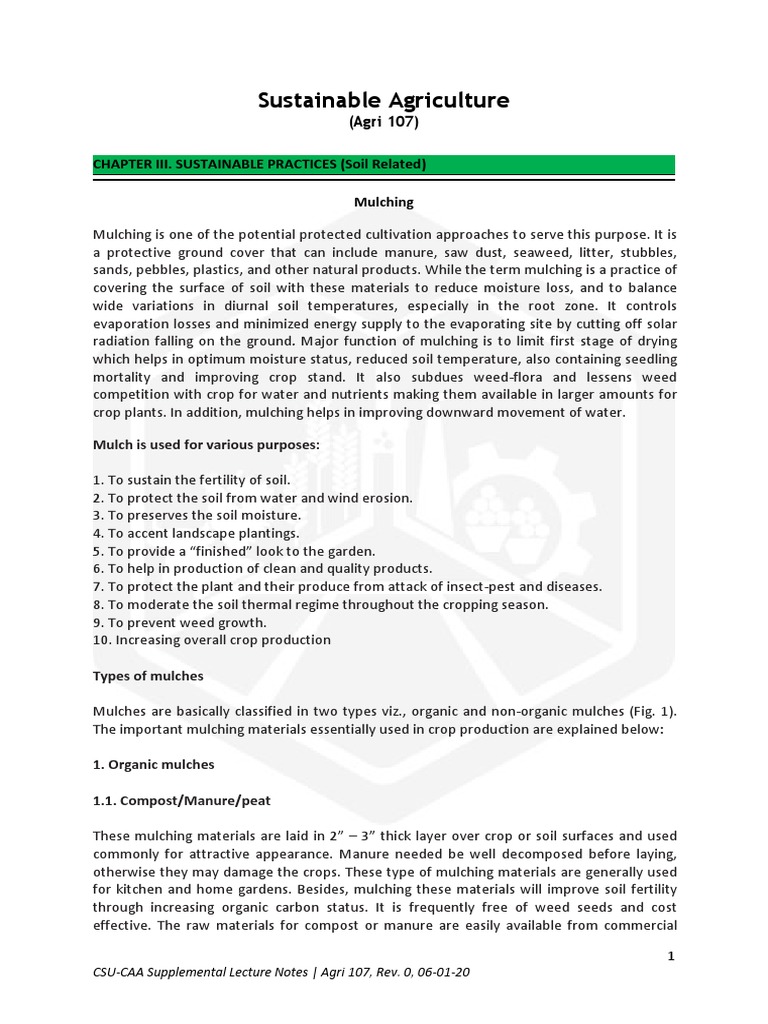 9 Mulching | PDF | Mulch | Soil
