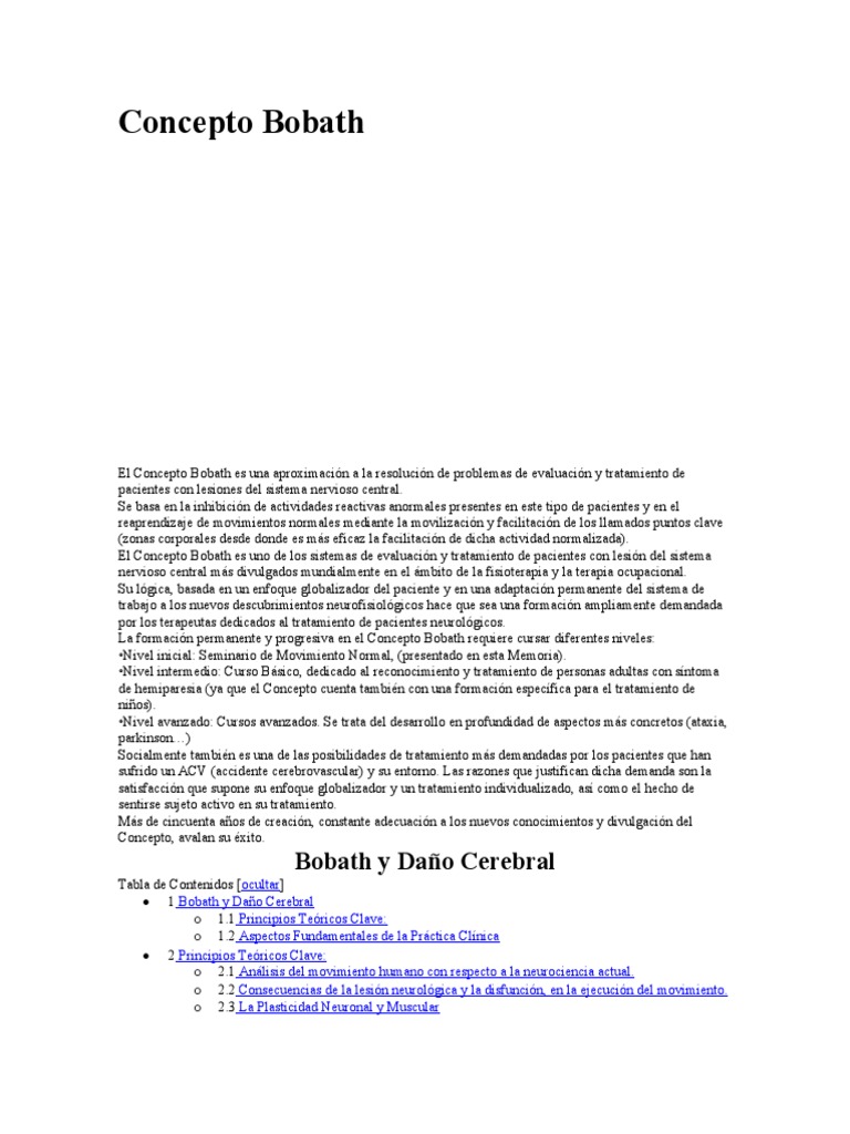Concepto Bobath | PDF | Relaciones personales, crianza y desarrollo ...
