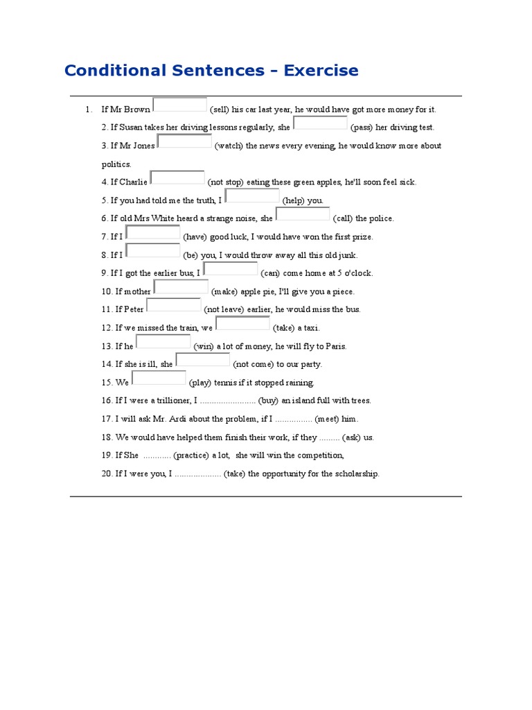 Conditional Sentences Practice Quiz | PDF
