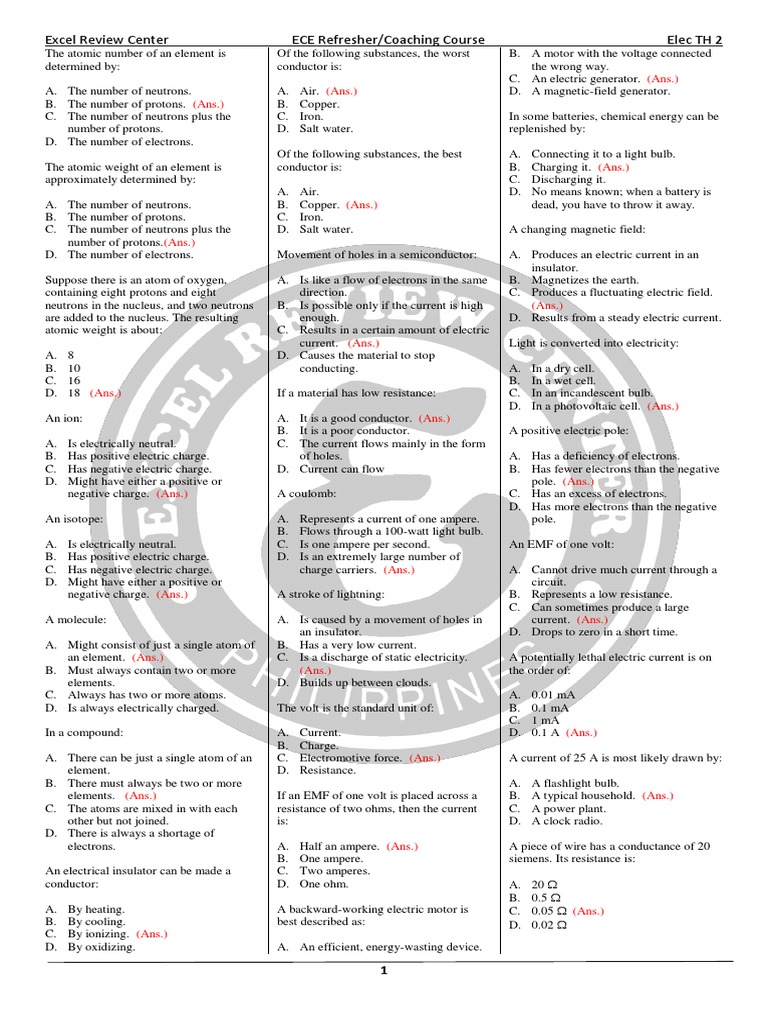 Elec Coaching 2 | PDF | Resistor | Magnetic Field