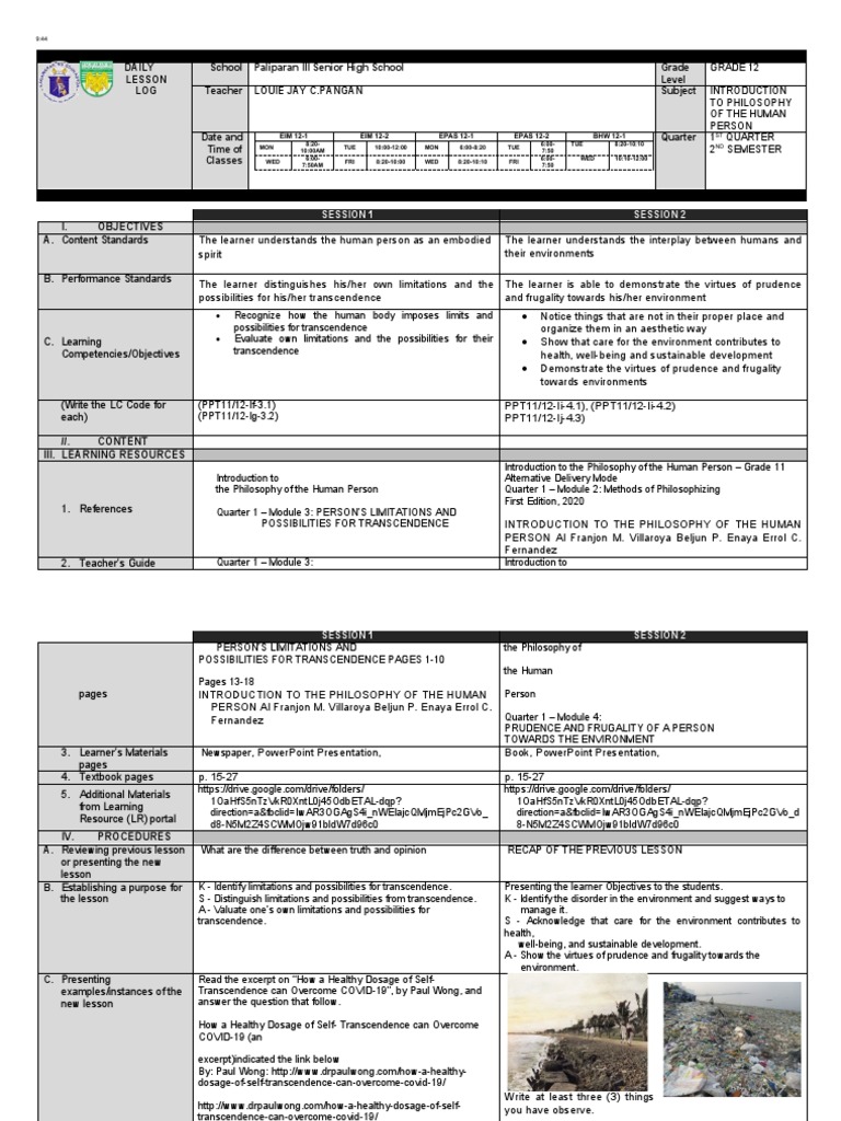 Dll-Philo - Week 3 | PDF | Mind | Transcendence (Philosophy)