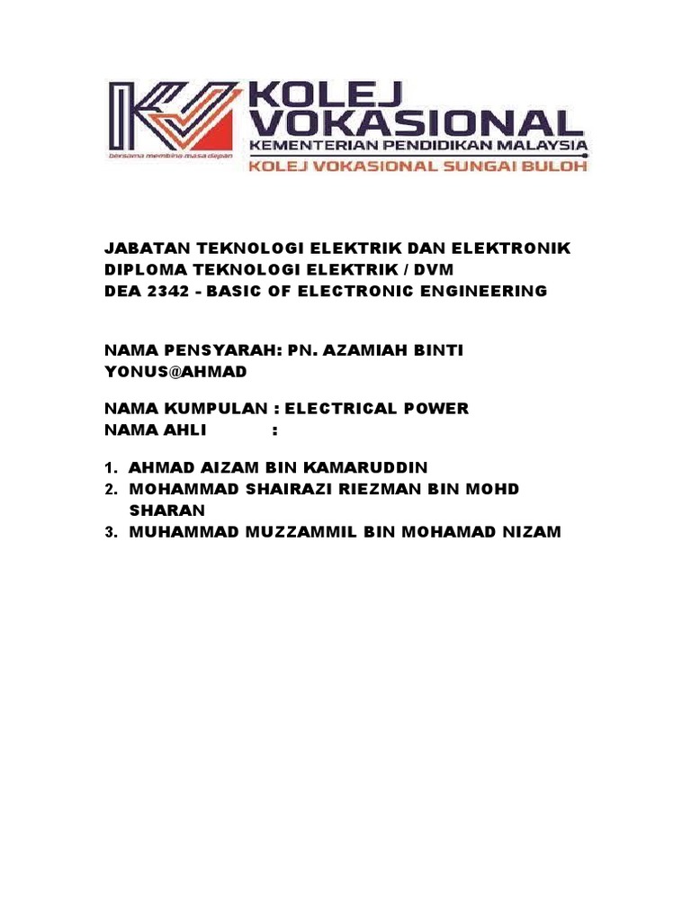 Basic of Electronic - Litar Bersepadu | PDF