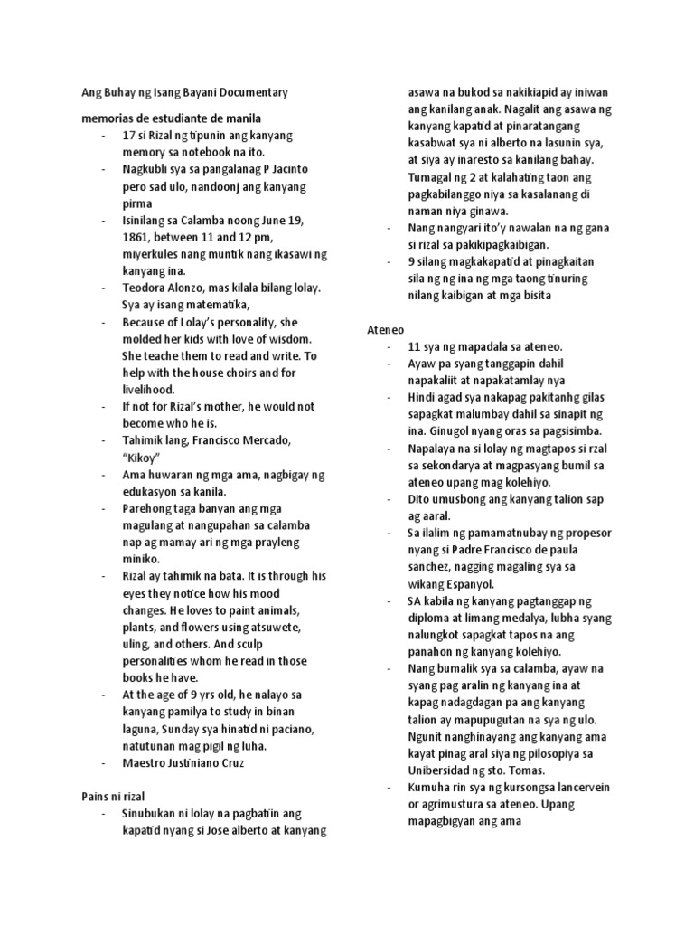 Ang Buhay NG Isang Bayani Documentary | PDF