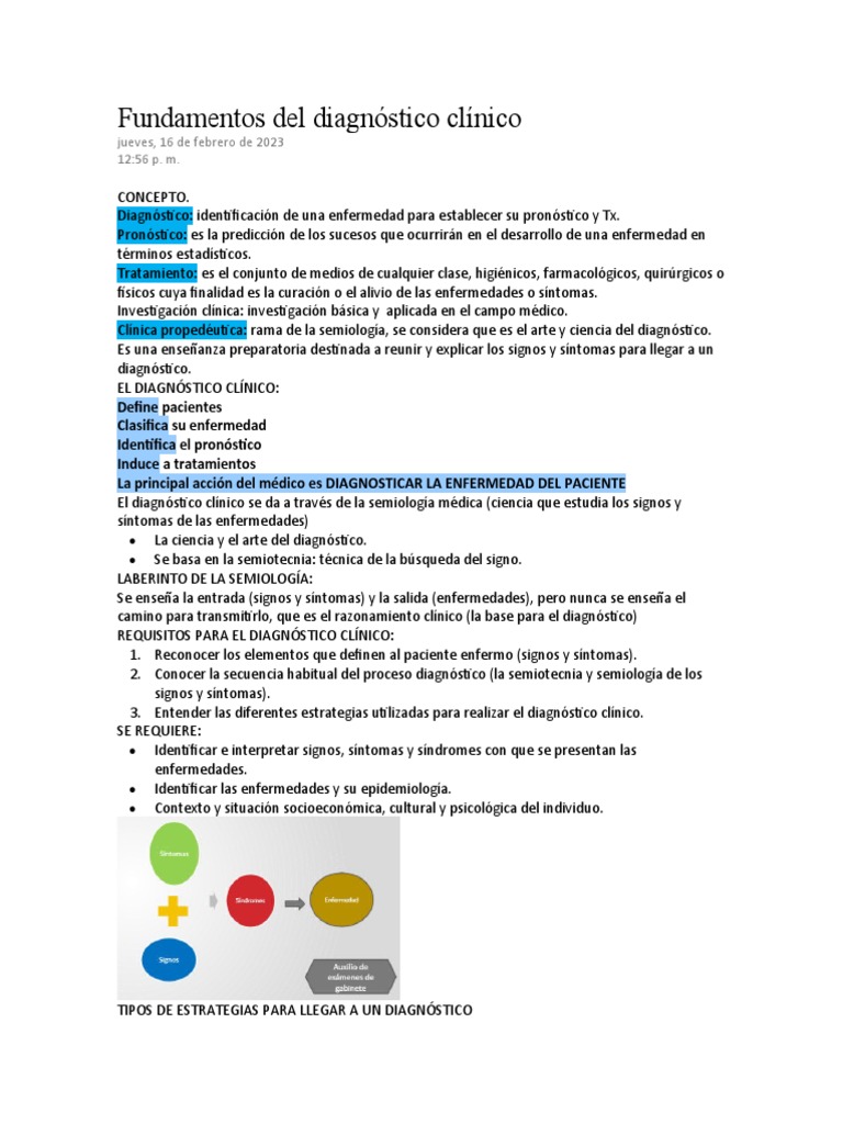 Fundamentos Del Diagnóstico Clínico | PDF | Diagnostico medico | Clínica