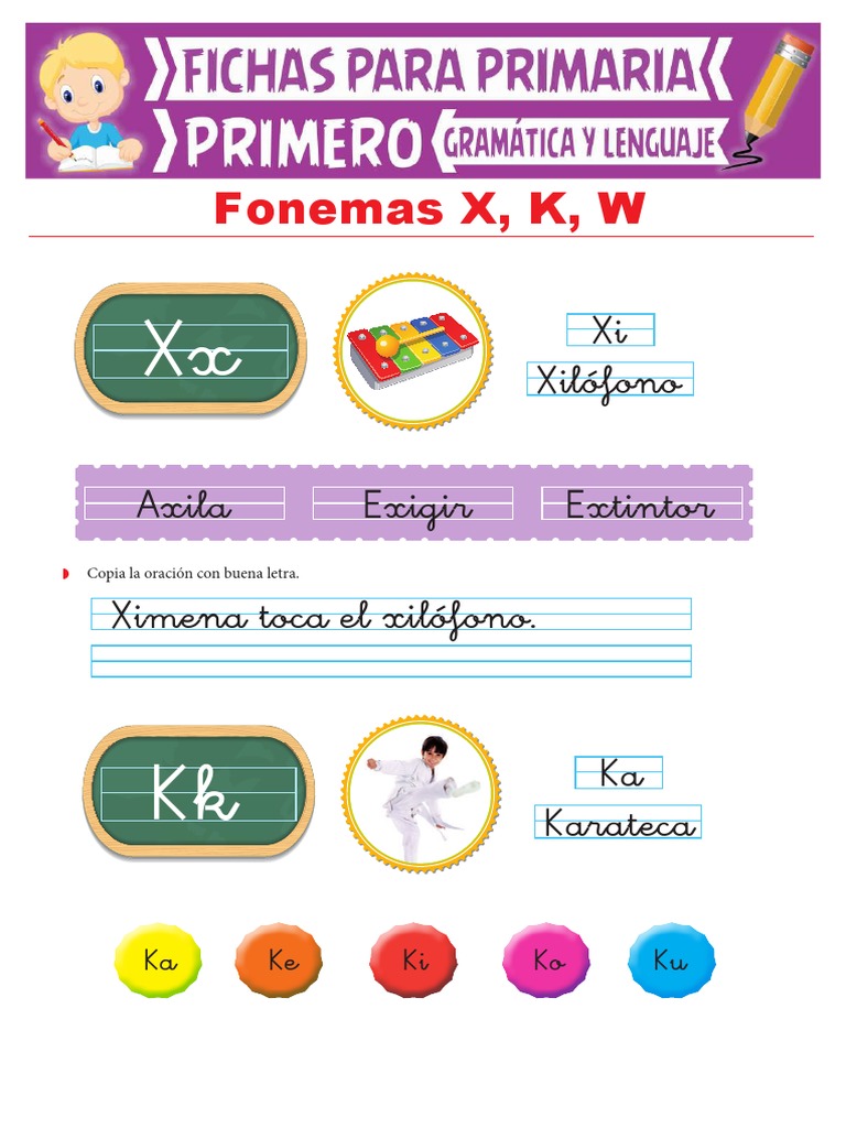 Fonemas X, K y W para Niños | PDF