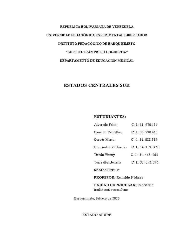 Tradiciones y Cultura del Estado Apure | PDF | Venezuela