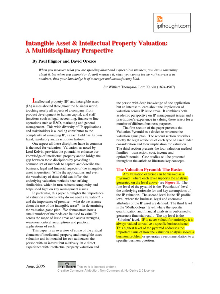 IP Valuation | PDF | Valuation (Finance) | Intellectual Property