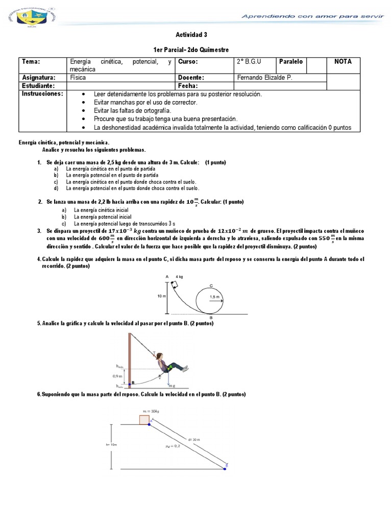 Actividad 3 Energía Cinética, Potencial, Térmica y Mecánica | PDF ...
