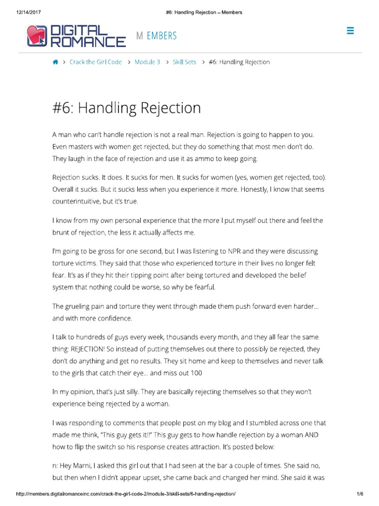 Handling Rejection - Page | PDF