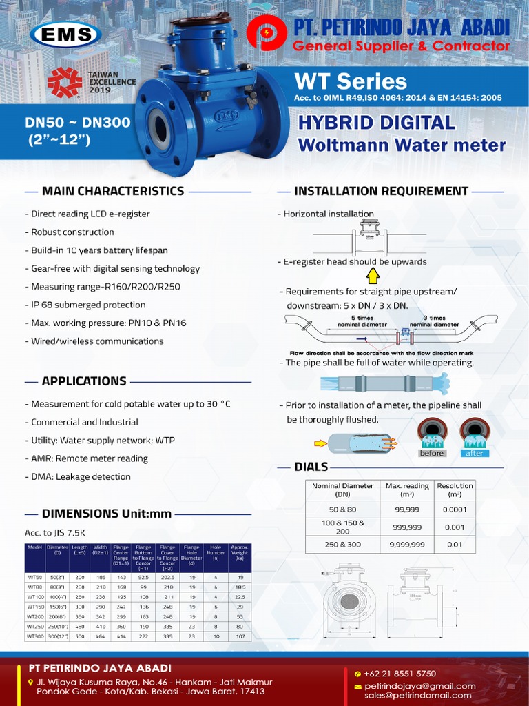 Water Meter DN50 DN300 Ems | PDF