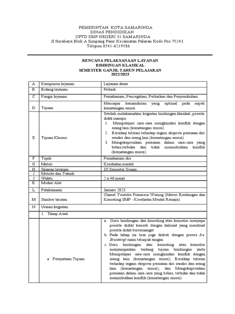 RPL Lengkap Kesehatan Mental | PDF