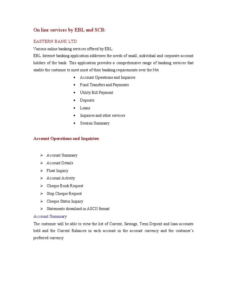 Final Report Ebl and SCB | PDF | Credit Card | Debit Card