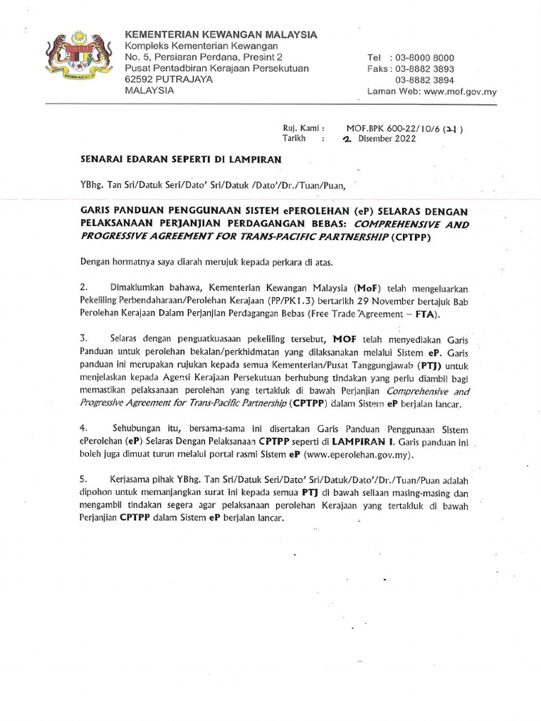 Surat Mof 02122022 | PDF