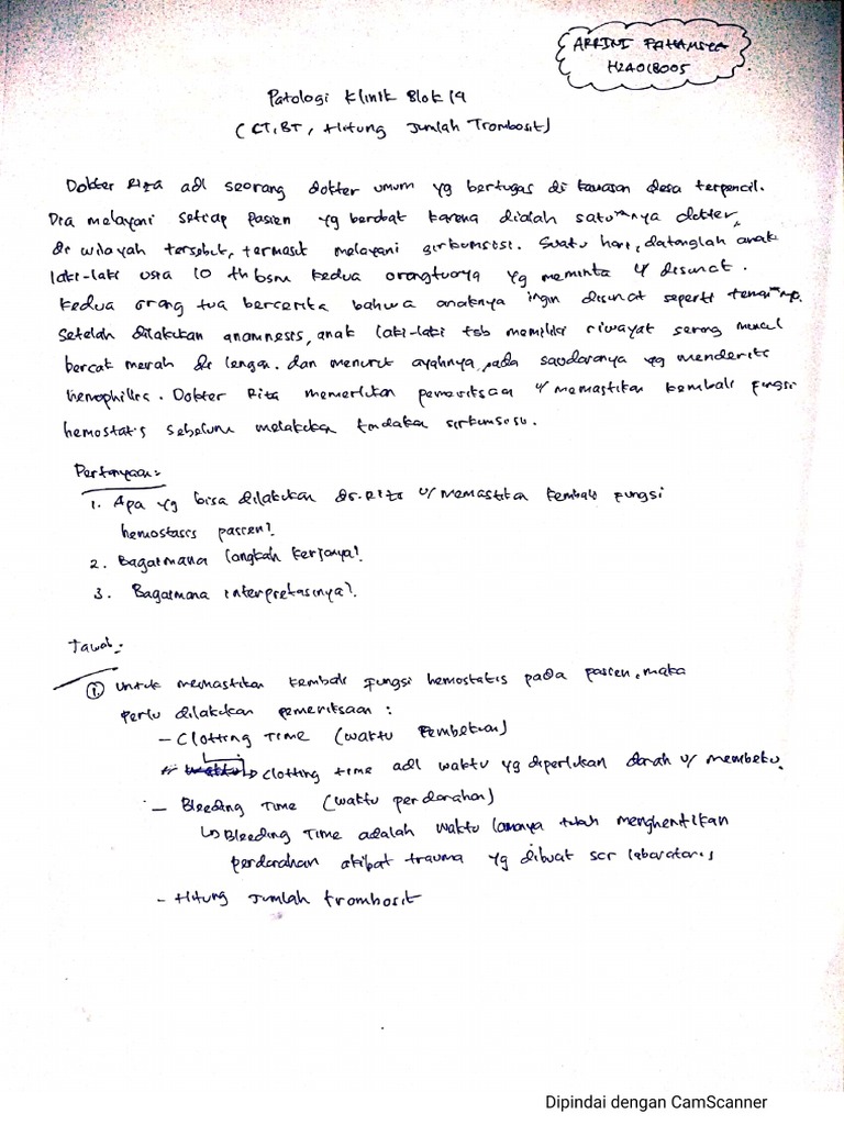 CT, BT, Trombosit | PDF