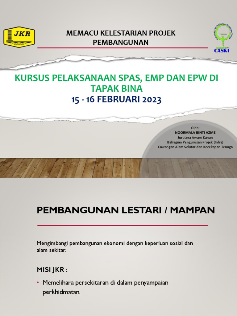 Pemahaman Kepada SPAS ISO 14001 Bagi Projek Pembangunan 12.2.23 | PDF