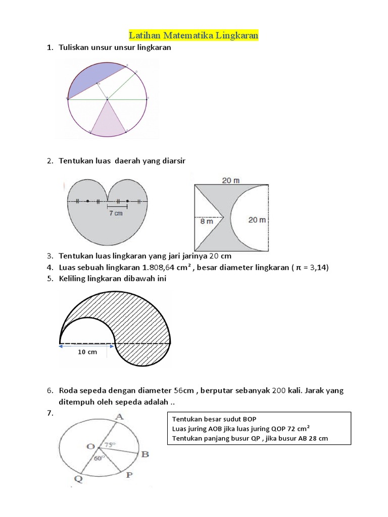 Soal Lingkaran Kelas 8 | PDF