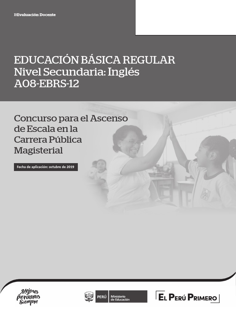 A08 Ebrs 12 - Ebr Secundaria Ingles - Forma 2 | PDF