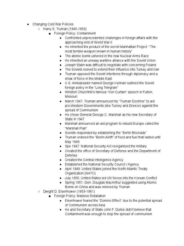 Lesson #49 - America's Cold War Policies | PDF | Harry S. Truman | Cold War