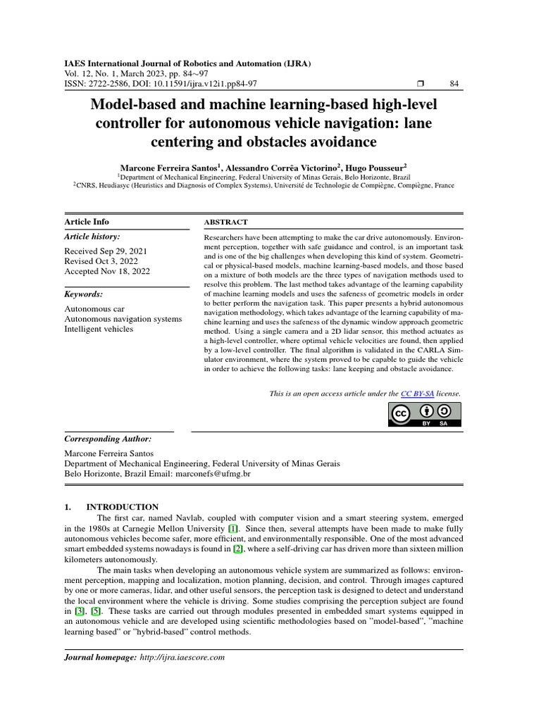 Model-Based and Machine Learning-Based High-Level Controller For Autonomous Vehicle Navigation ...