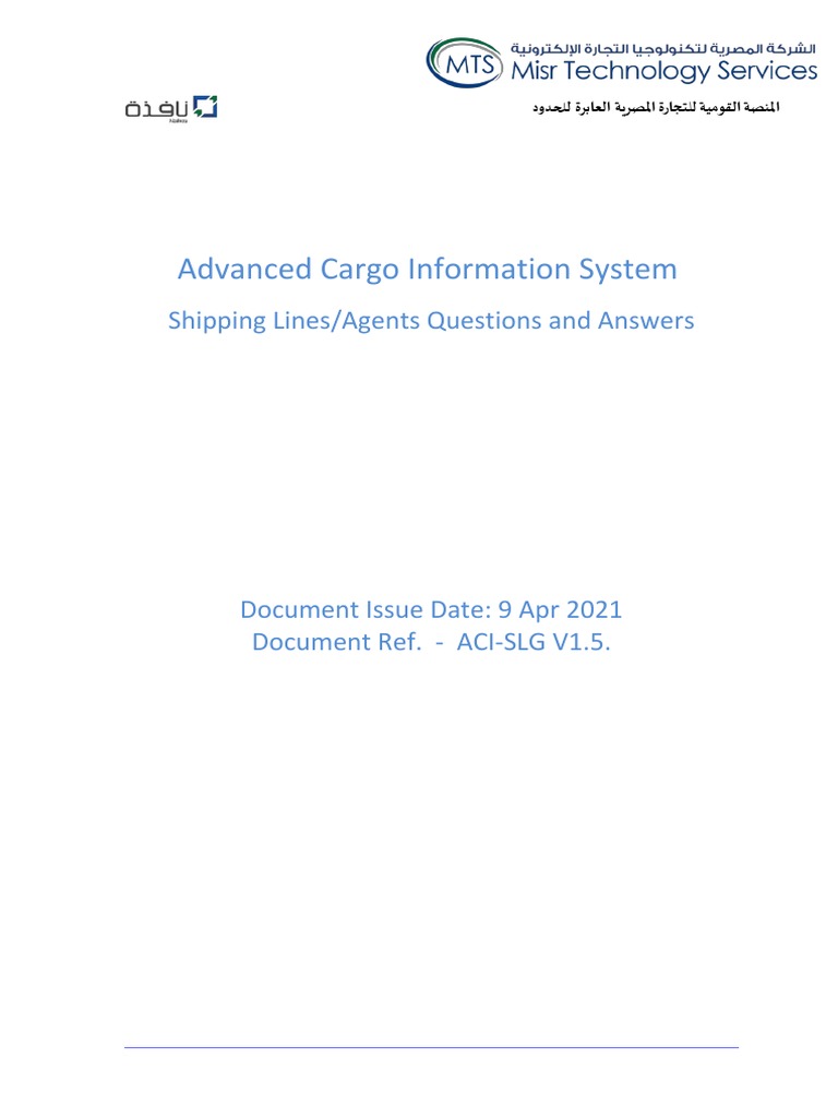 ACI Shipping Lines Guide V1.5 | PDF | Cargo | Electronic Data Interchange