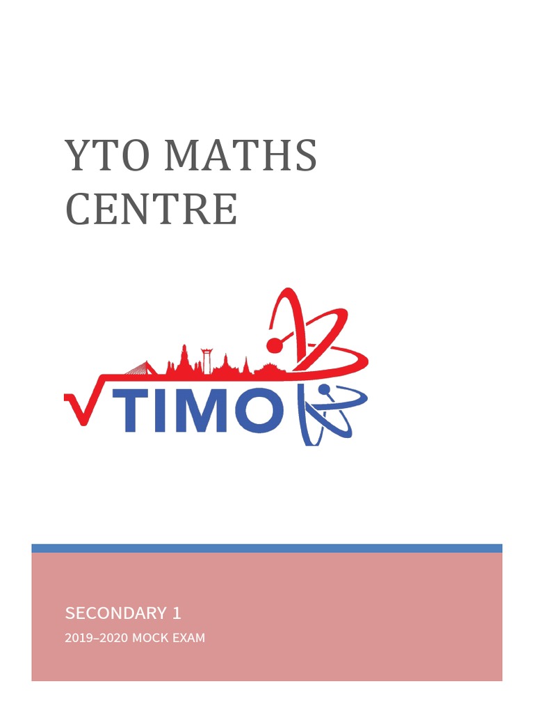 Timo S1 Mock (2019-2020) - 1666355958 | PDF | Triangle | Area