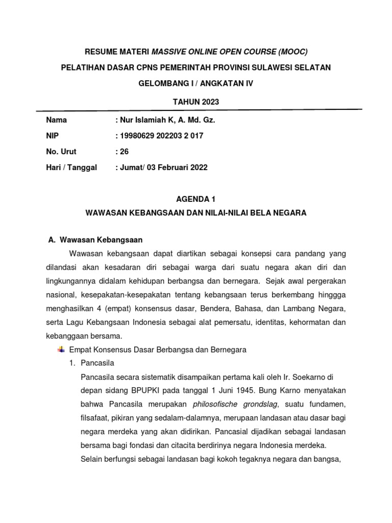 Agenda 1. Wawasan Kebangsaan | PDF
