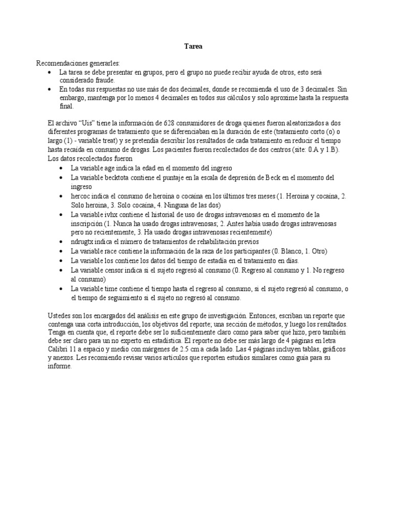 Tarea | PDF | Cocaína | Heroína