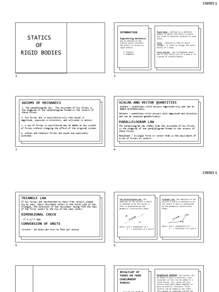 Resultant of Force System Handouts | PDF | Euclidean Vector | Force