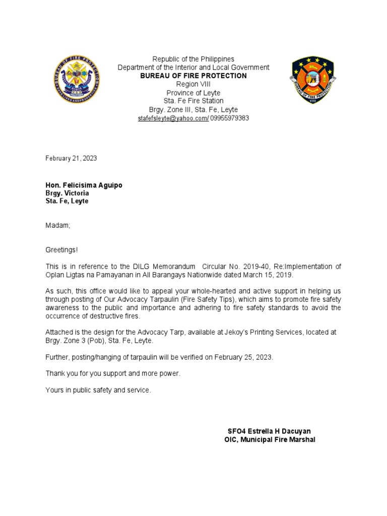 Letter To The Barangay | PDF