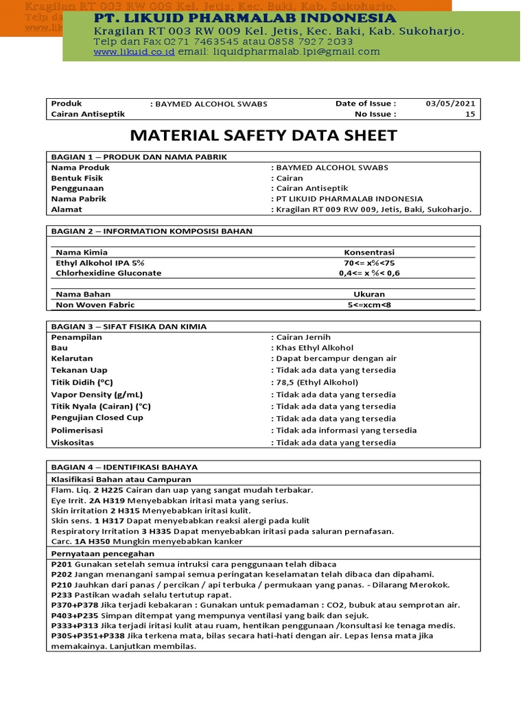 BAYMED Alcohol Swabs CHG 0,5 - 2 | PDF