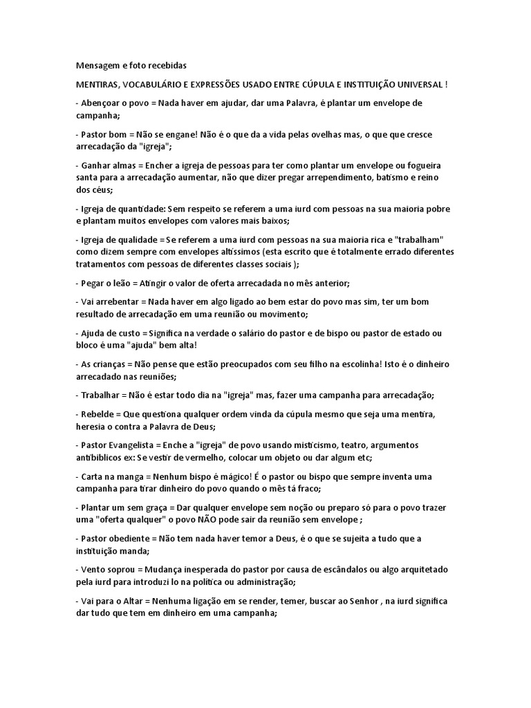 Linguagem e Práticas da IURD | PDF | Igreja cristã